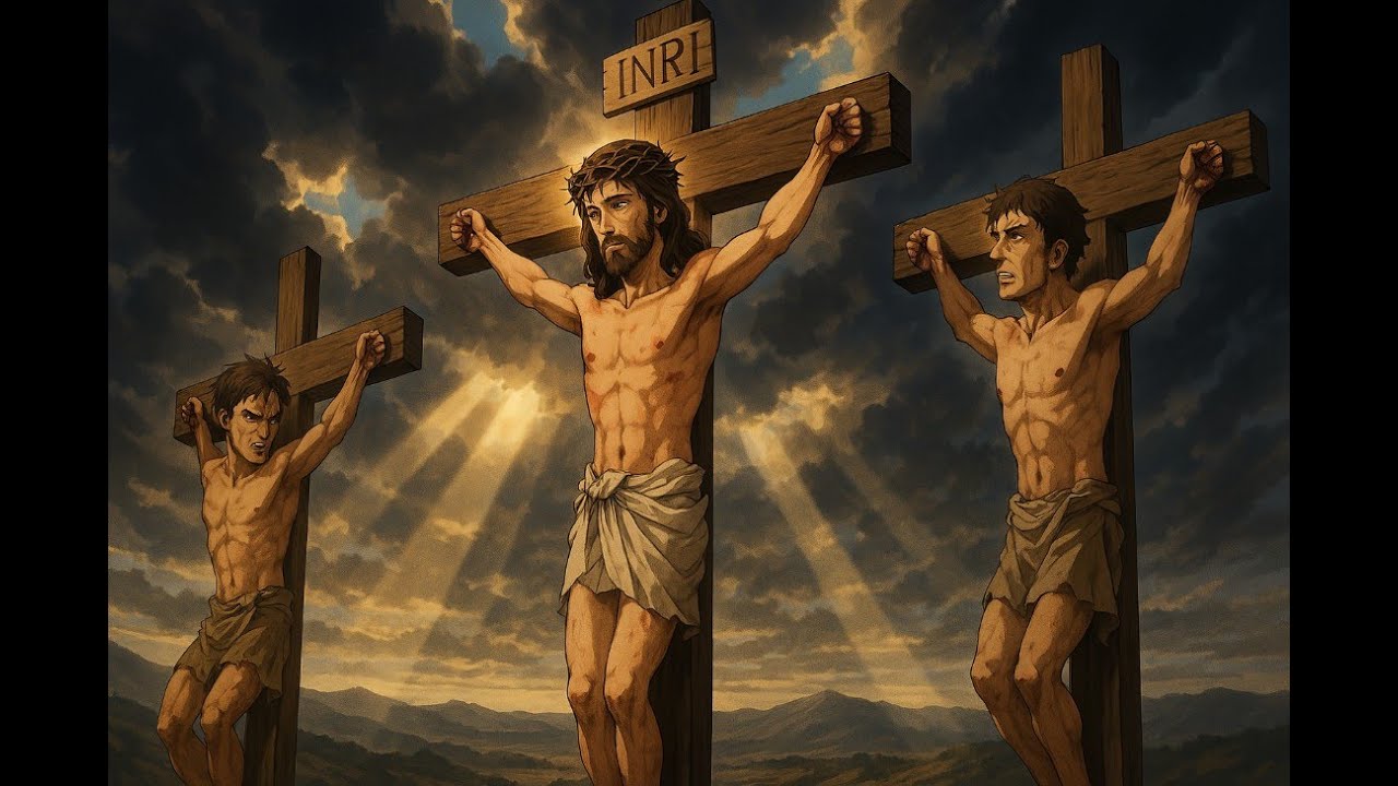 рџћё The Cross Between Jesus With The Two Thieves By Rrc Christian