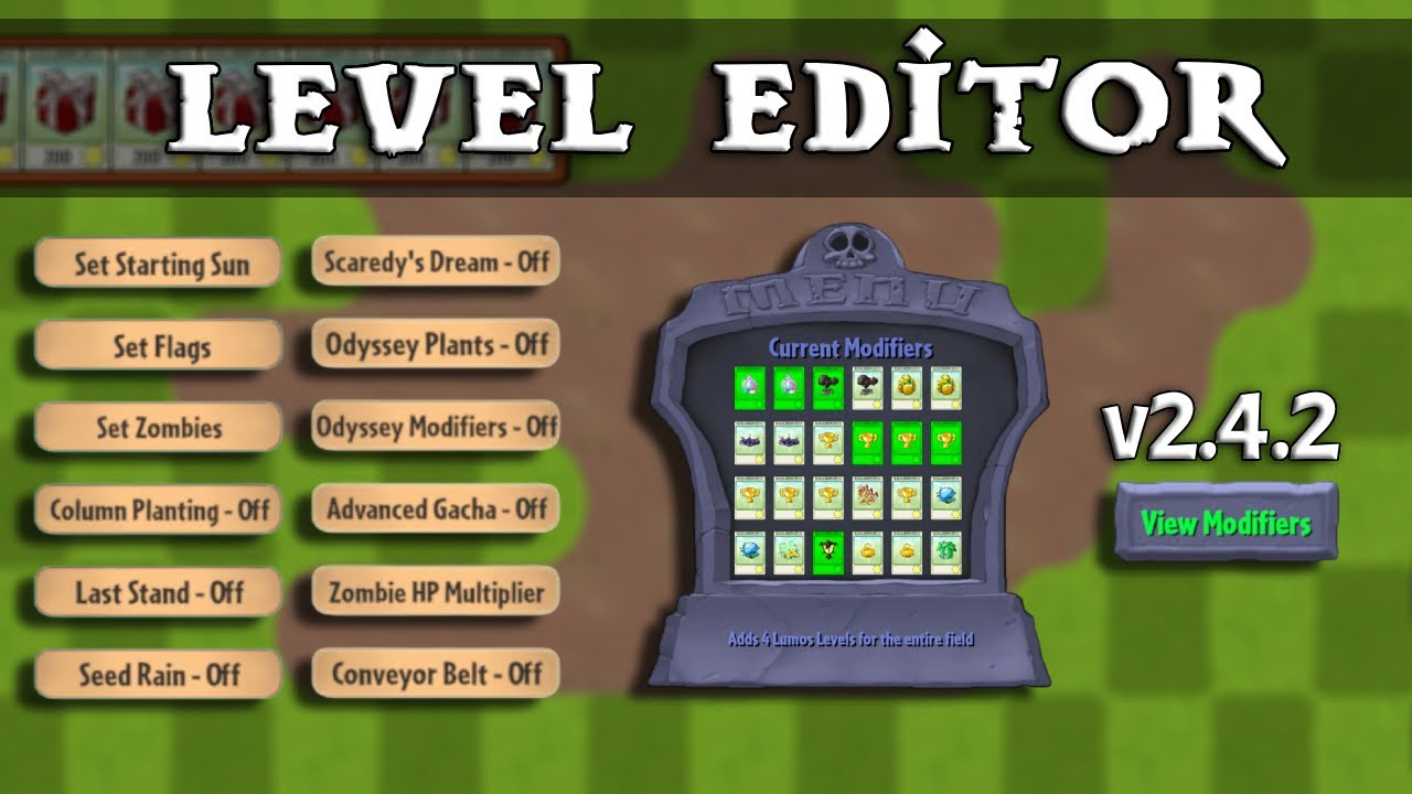 Level Editor 2 4 2 Full Explanation Plants Vs Zombies Fusion Youtube