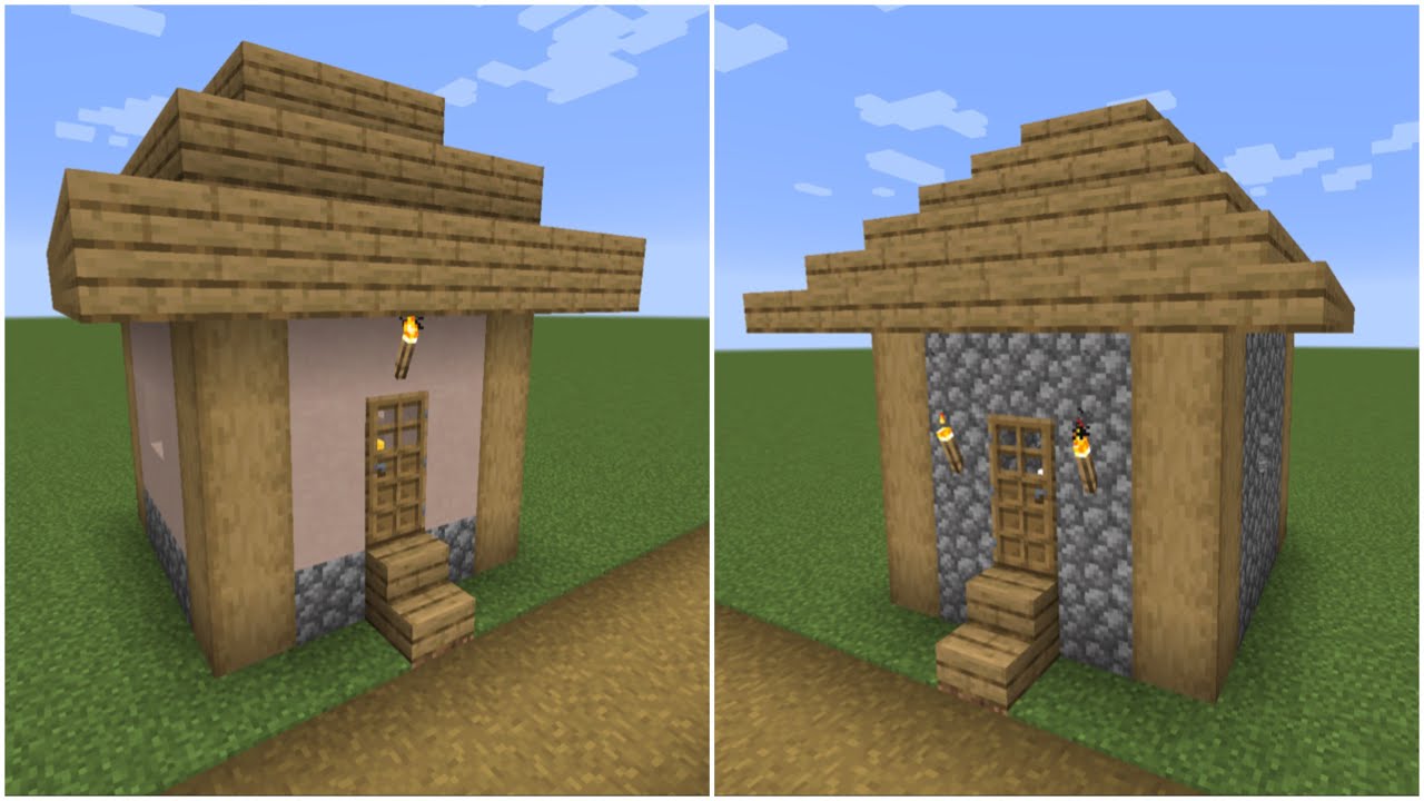 How To Build A Minecraft Village Small House 1 2 1 14 Plains Youtube