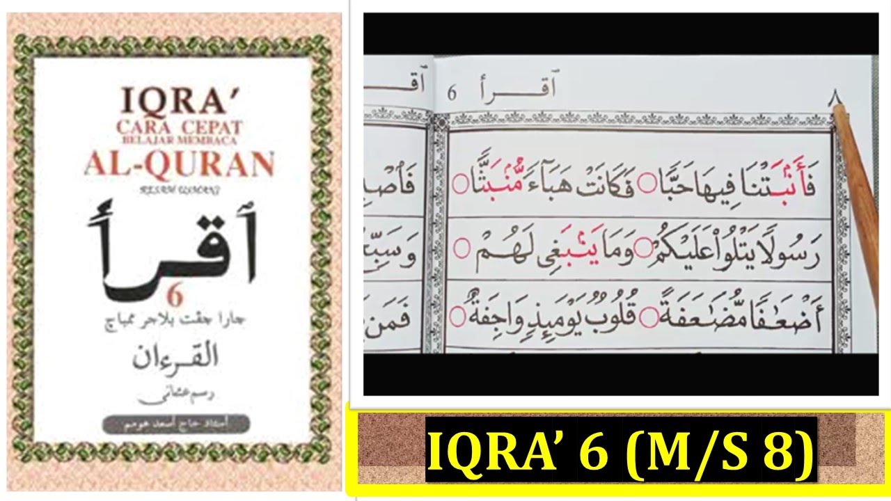 Mengaji Iqra 6 M S 8 Youtube