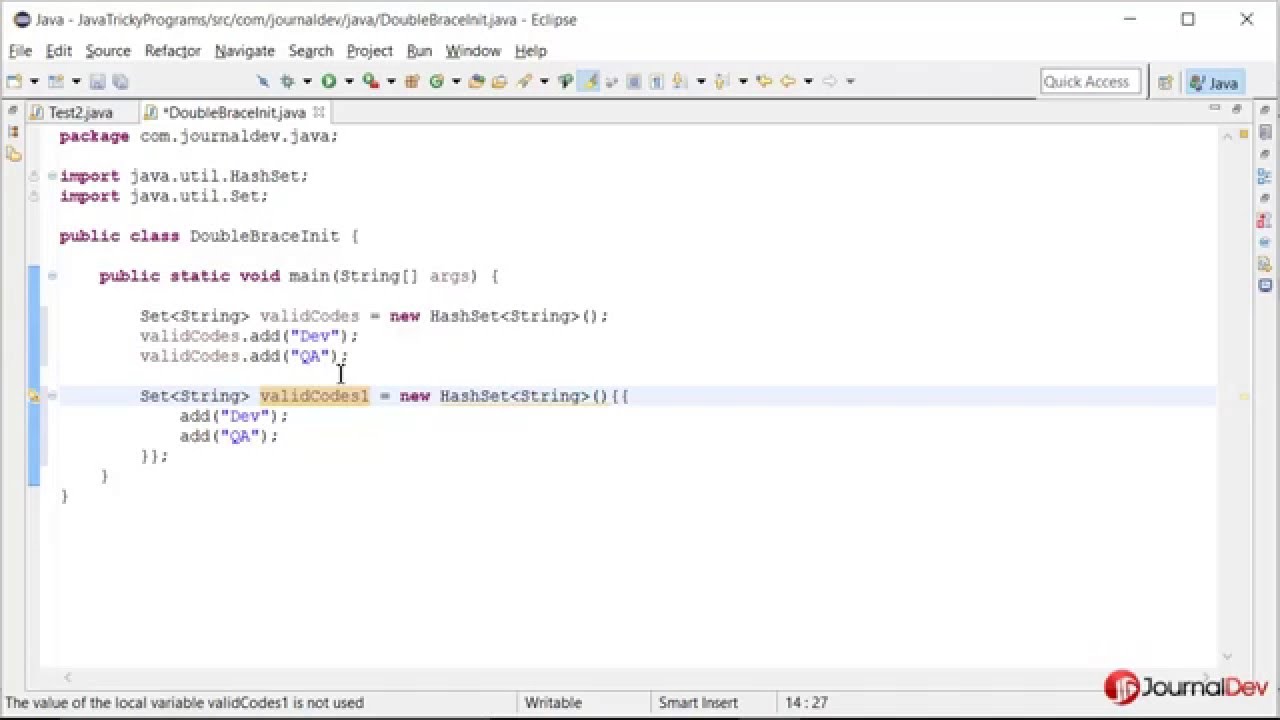 Java Tricky Program 11 Double Brace Initialization Youtube
