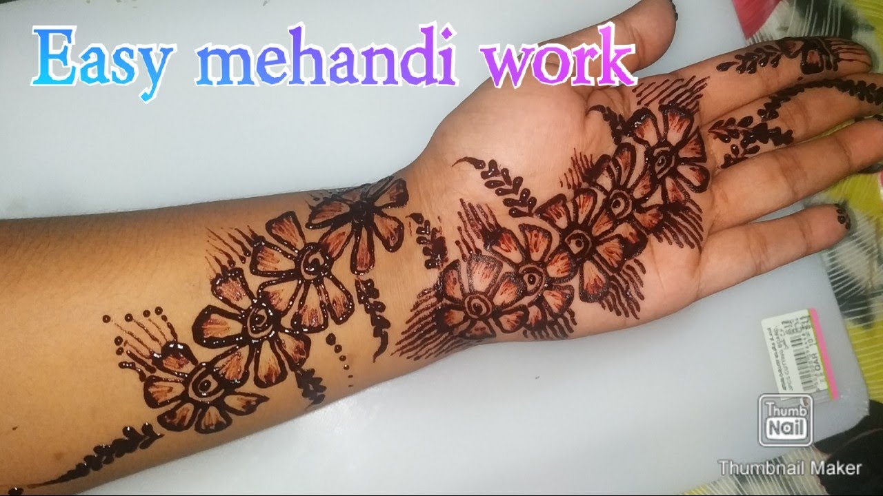 Easy Mehandi Work Youtube