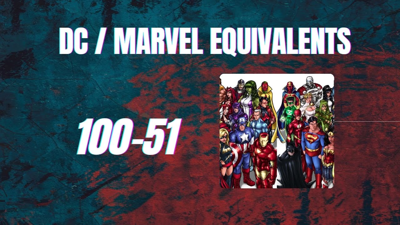 Dc And Marvel Character Equivalents Top 150 100 51 Youtube