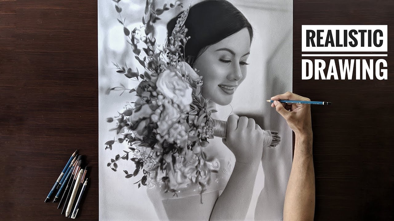 Realistic Portrait Drawing Graphite Paulartv Youtube