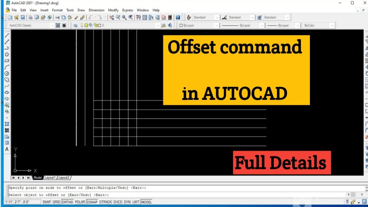 How To Use Offset Command In Autocad By Civil Engineering With Tariq