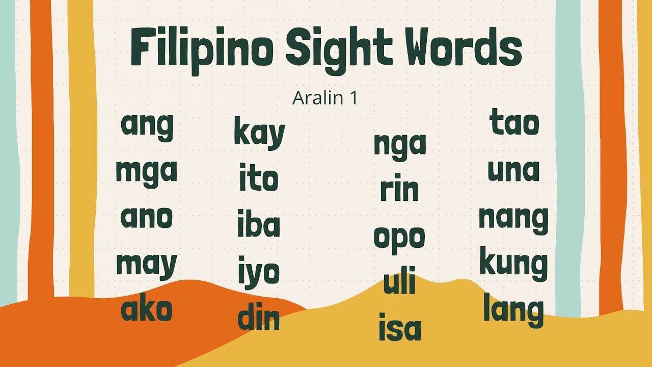Filipino Words For Grade 2 Free Printable Download
