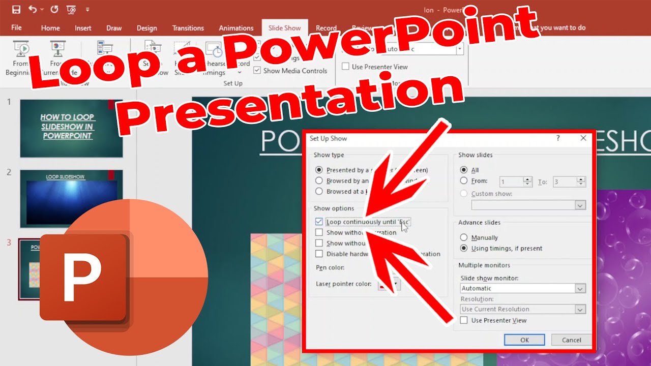 How To Loop A Powerpoint Presentation Youtube