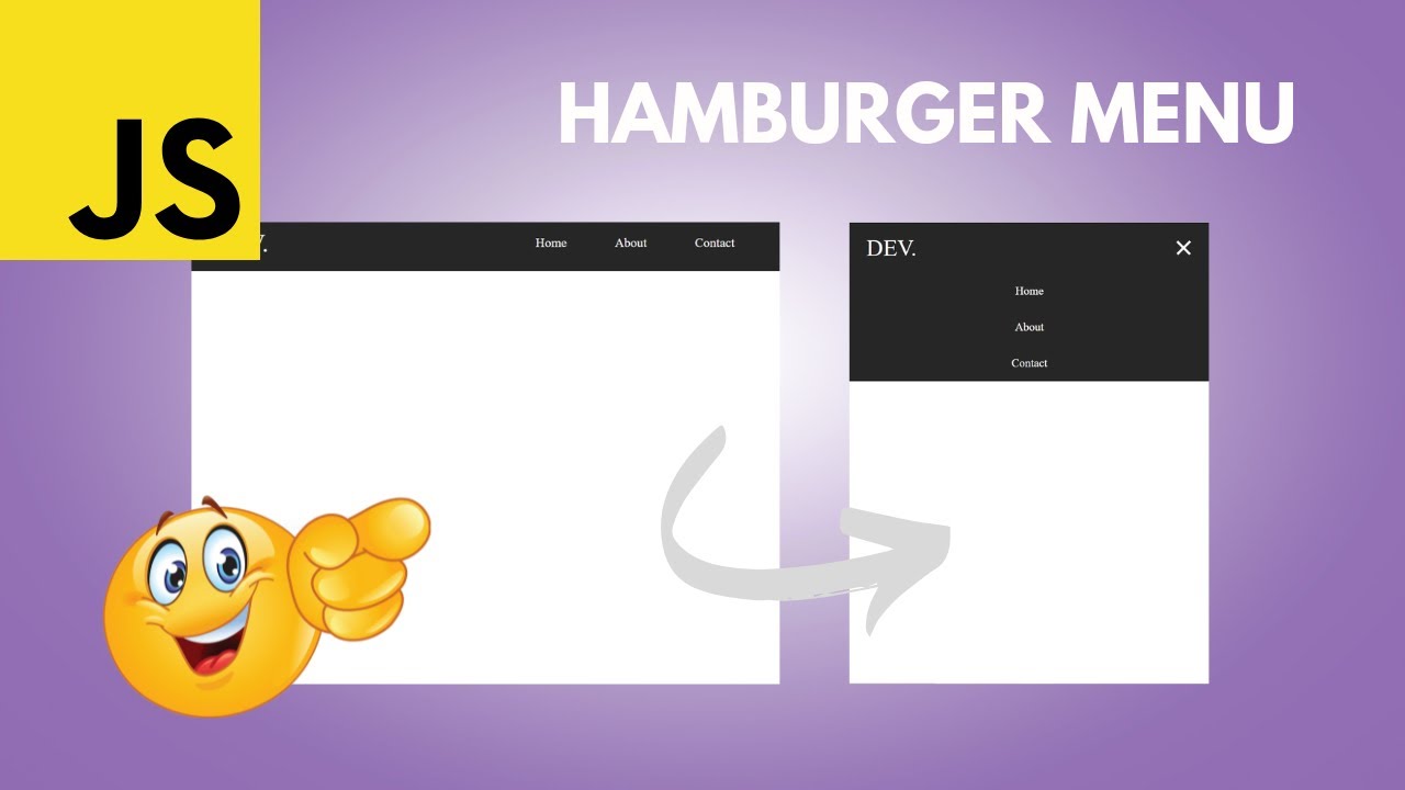 Javascript How To Create A Responsive Hamburger Menu With Html Css