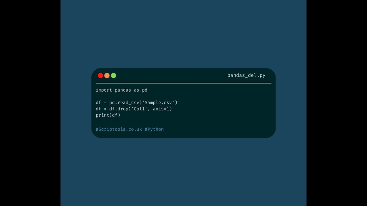 Python Pandas Delete A Column Catalog Library