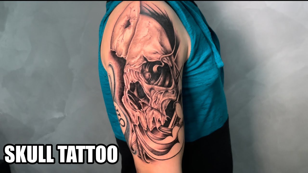 Realistic Skull Tattoo Time Lapse We Are Back Youtube