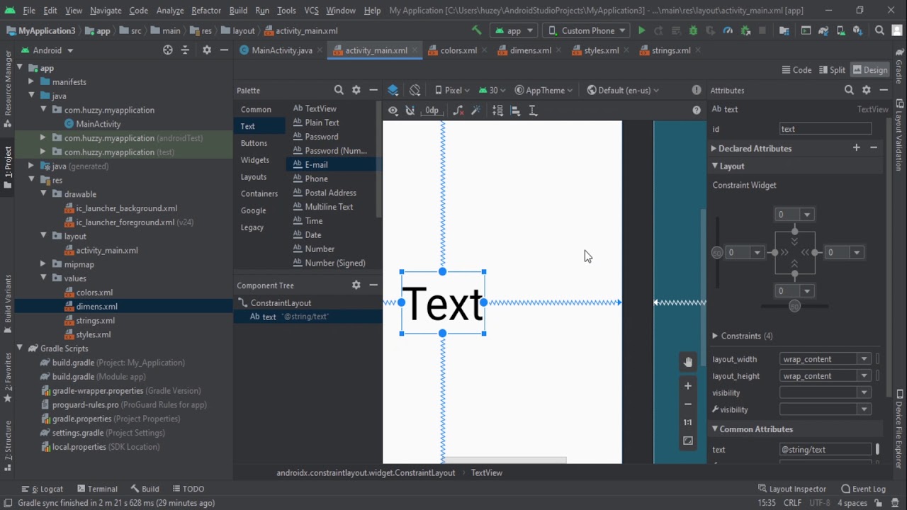 Android Studio Testview Laderjb