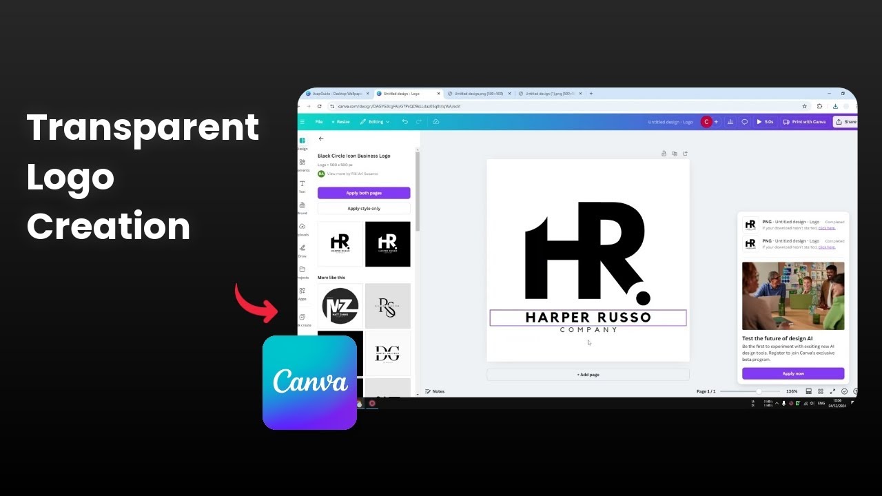 How To Create A Png Transparent Logo In Canva Youtube