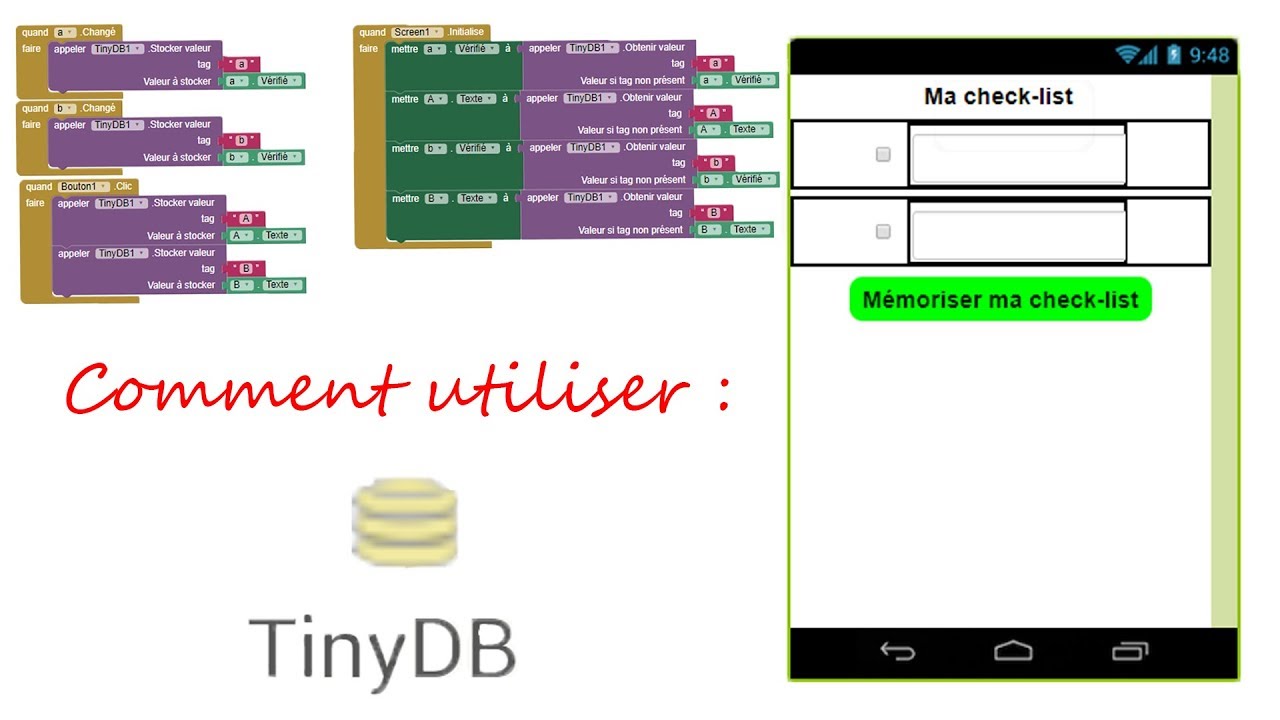 Comment Utiliser Tinydb Appinventor Youtube