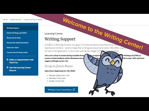 Online Writing Center Tour Youtube
