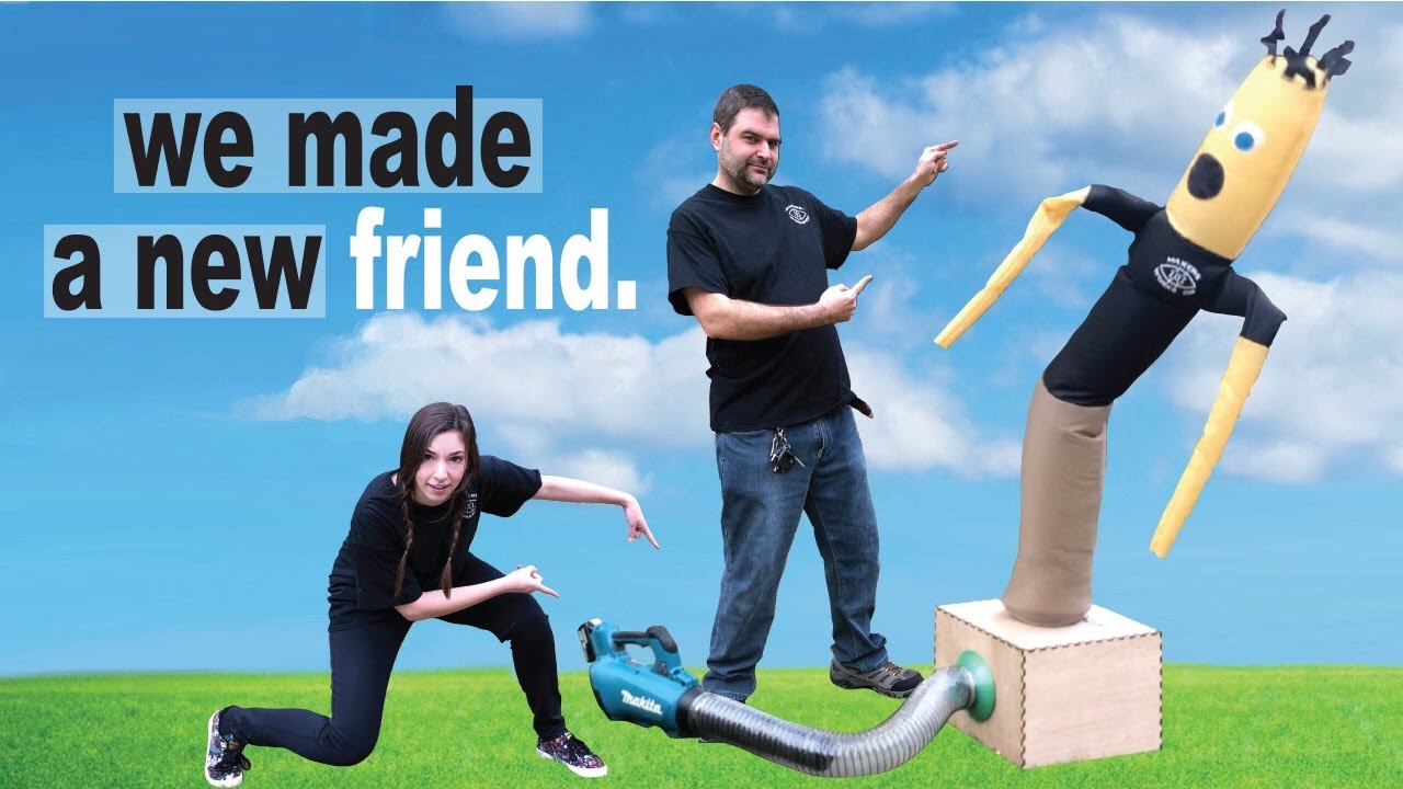 Making A Leaf Blower Powered Inflatable Air Dancer Youtube