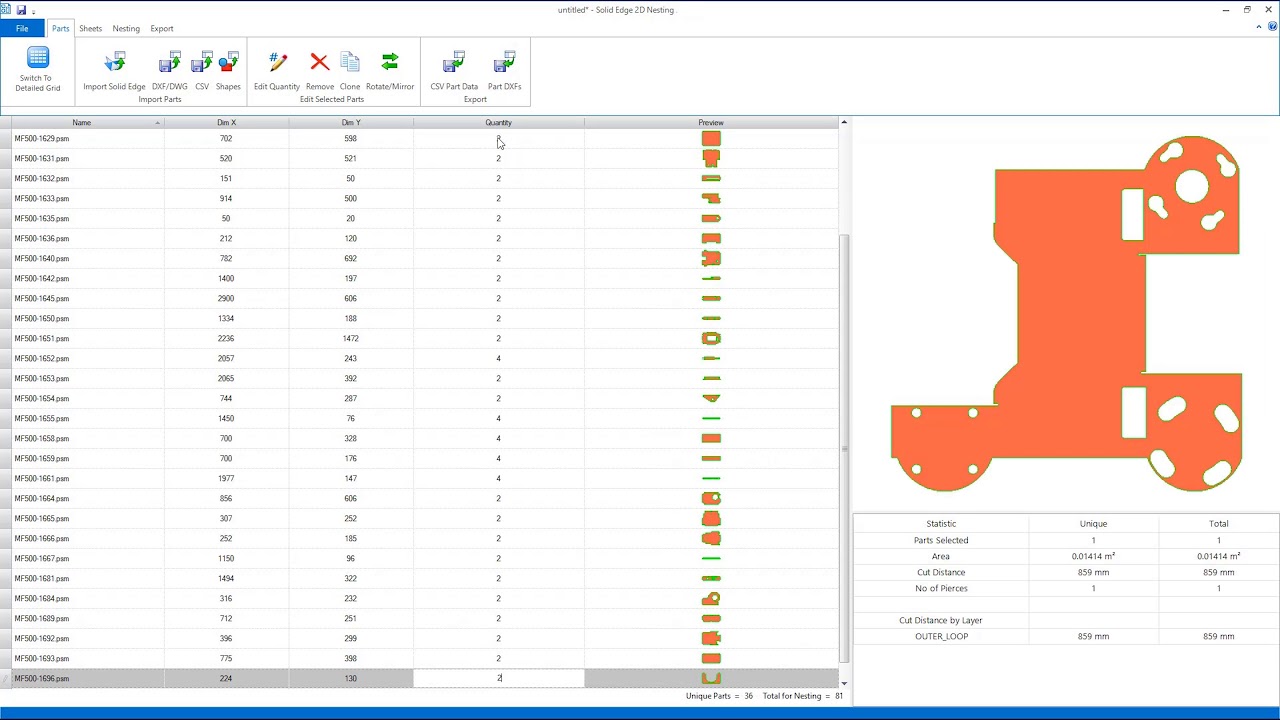 2d Nesting In Solid Edge Youtube
