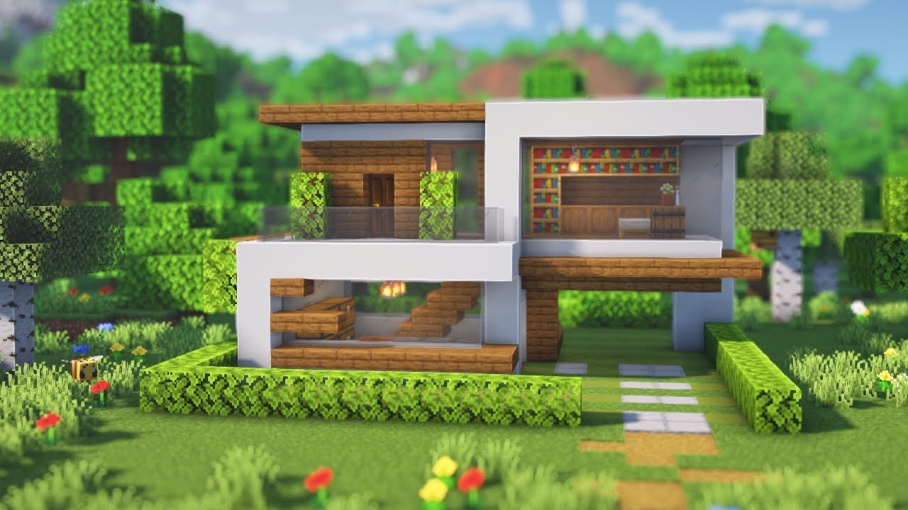 Casa Moderna Facil Minecraft Tutorial Youtube