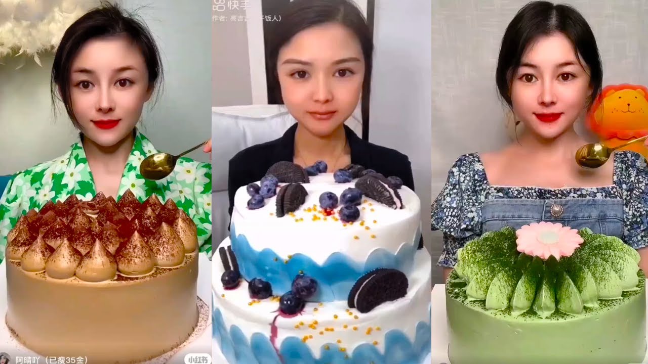 Asmr Cream Cakes Mukbang Compilation Youtube