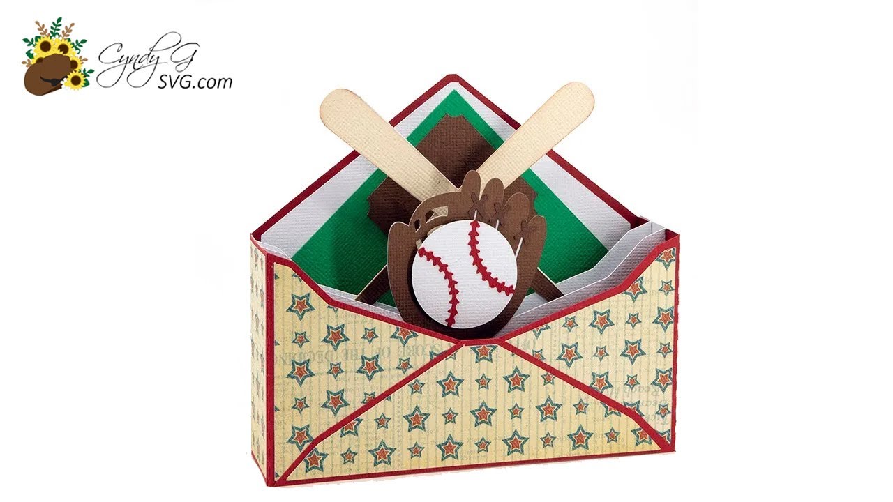 Baseball Envelope Box Card Svg Assembly Tutorial Youtube