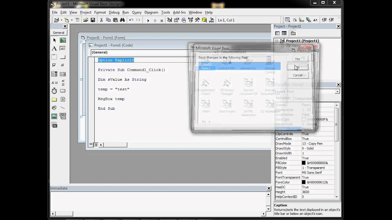 Vb6 Tutorial 004 Useful Vb6 Settings Youtube