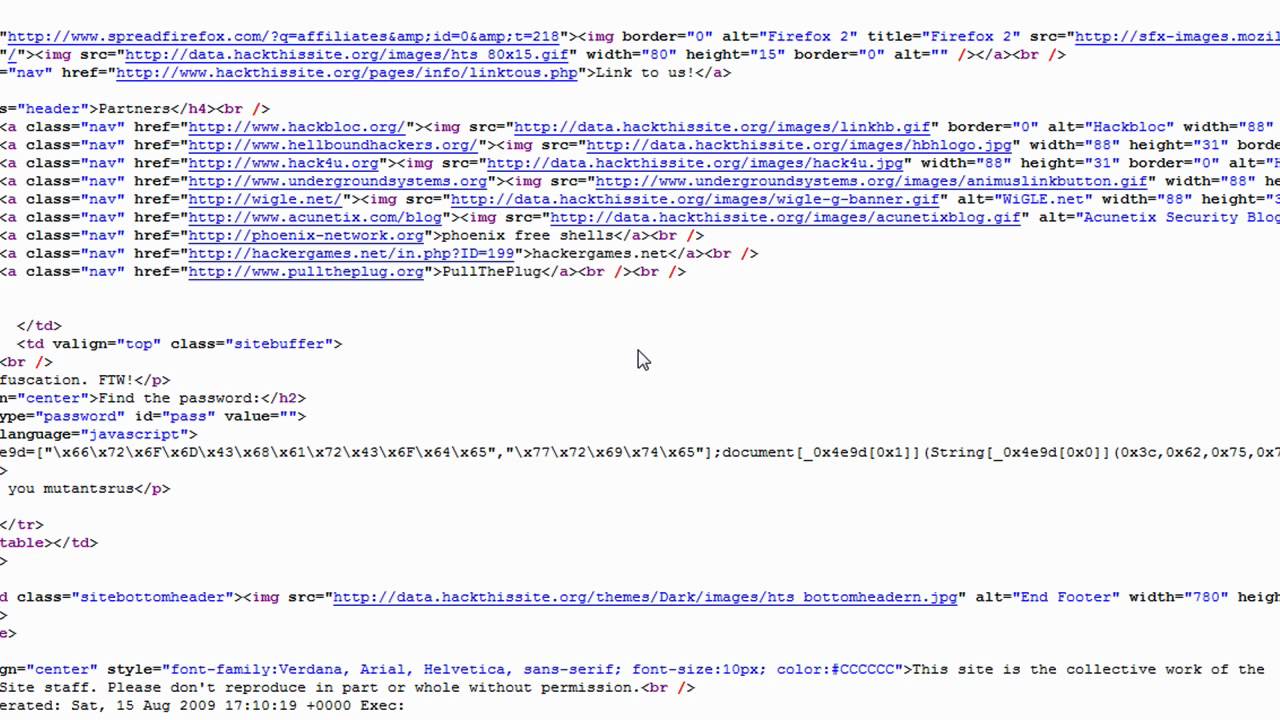 Hackthissite Javascript 7 Tutorial Youtube