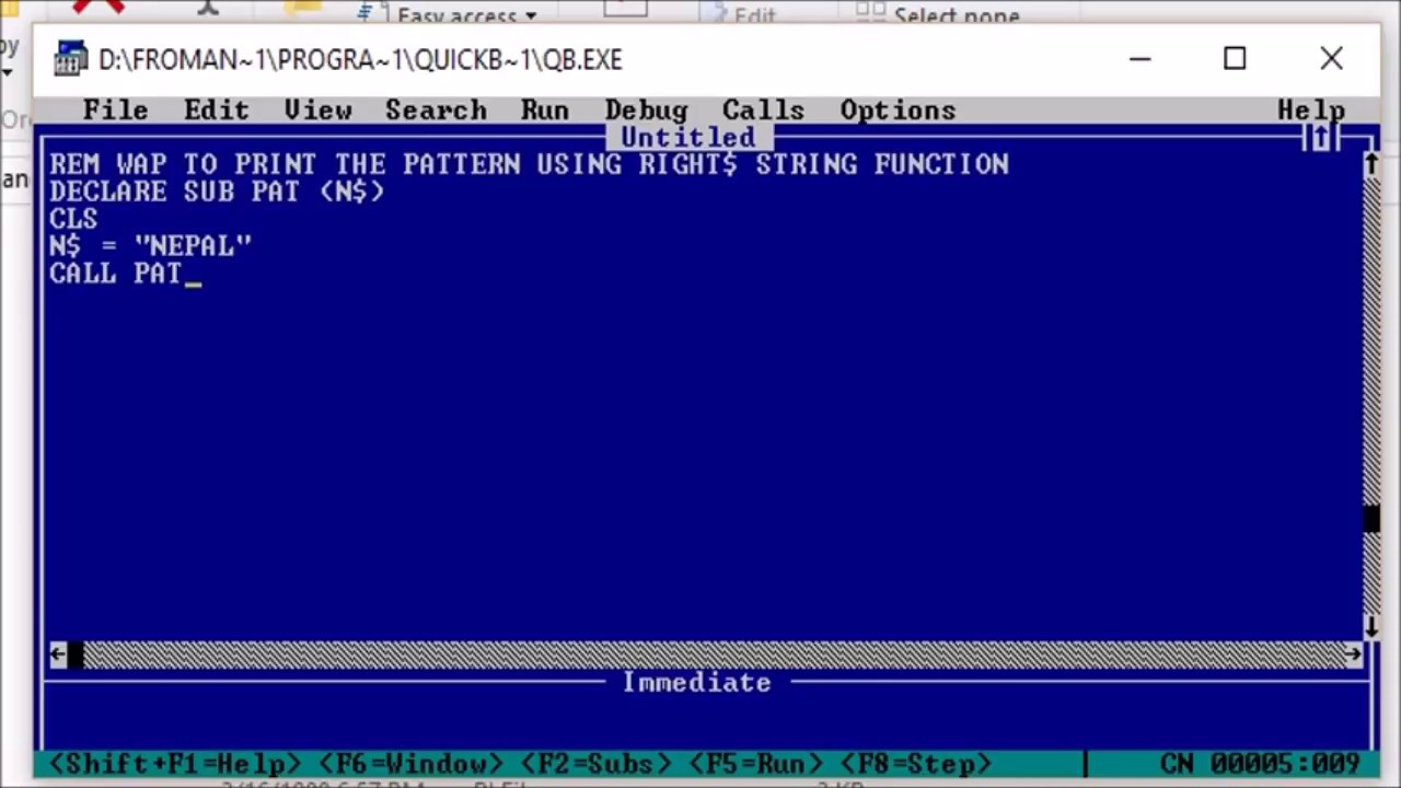 How To Use Right In Qbasic Program Youtube