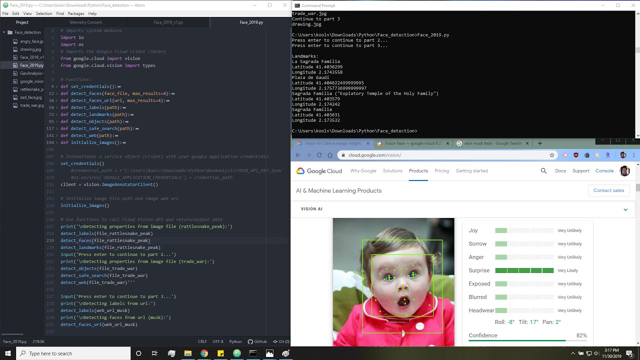 Google Vision Api Face Detection Python Tutorial Youtube