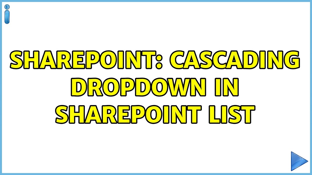Sharepoint Cascading Dropdown In Sharepoint List Youtube
