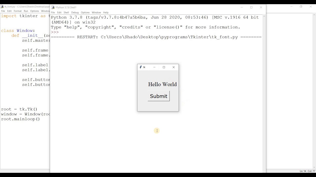 Tkinter Tutorial Customizing Fonts And Text Youtube