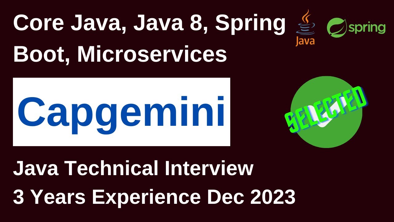 Capgemini Java Developer 3 Years Selected Youtube