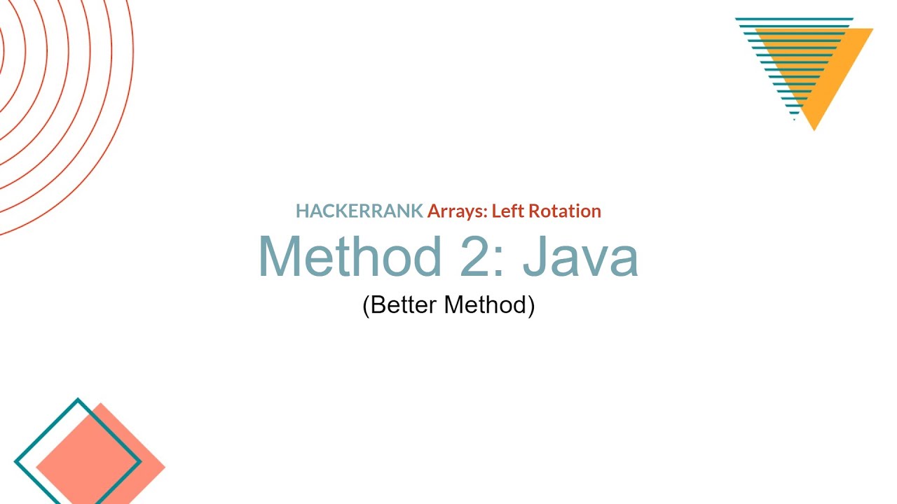 Arrays Left Rotation Hackerrank Solution Java Version 2 Youtube