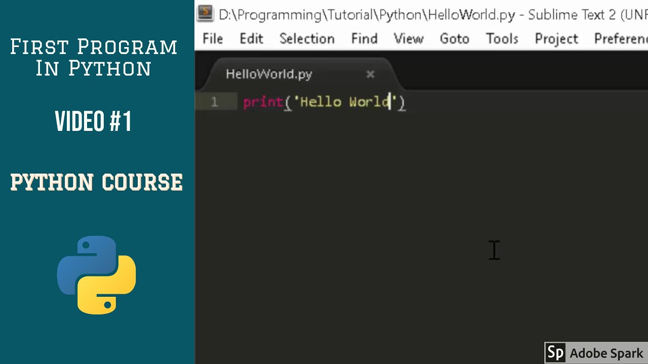 1 Writing First Program In Python Core Python Programming Course
