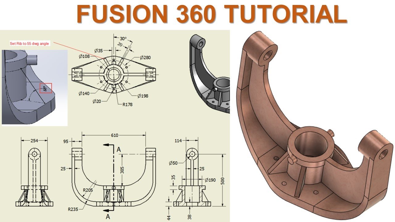 Fusion 360 Tutorial 49 3d Model Advanced Youtube