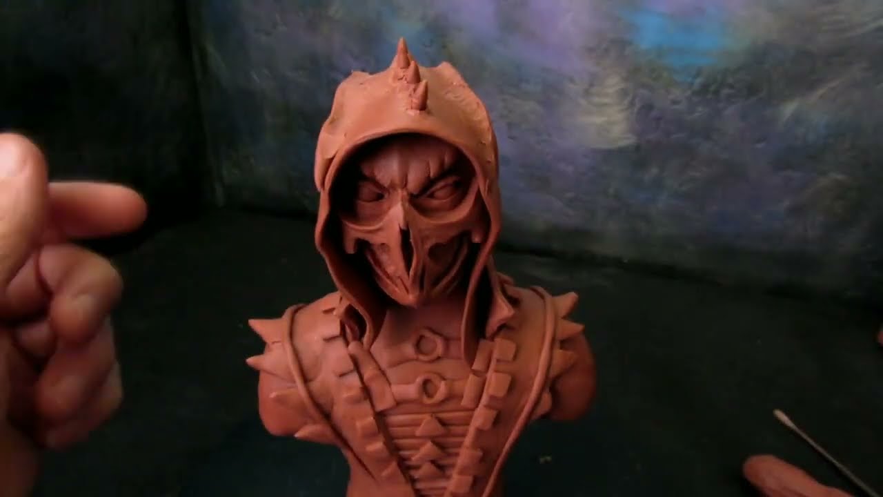 Sculpting Scorpion Mortal Kombat 12 Clay Mortal Kombat Youtube