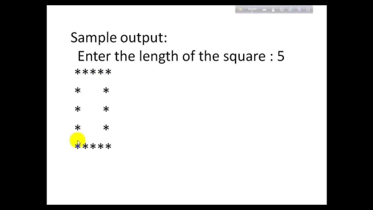 Hollow Square Pattern In C Youtube