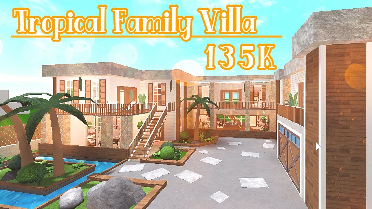 Tropical Family Villa Bloxburg Speedbuild Youtube