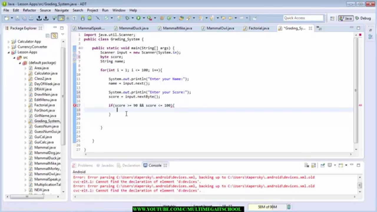 Grading System In Java Youtube