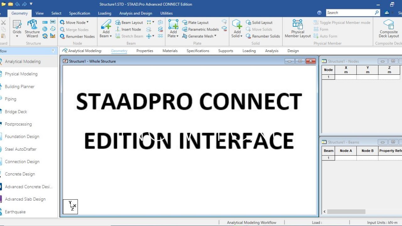 Tutorial 2 Staadpro Connect Edition Open New User Interface Youtube