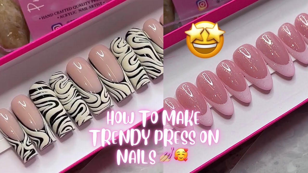 How To Make Trendy Press On Nails рџ рџџј Tutorial Youtube