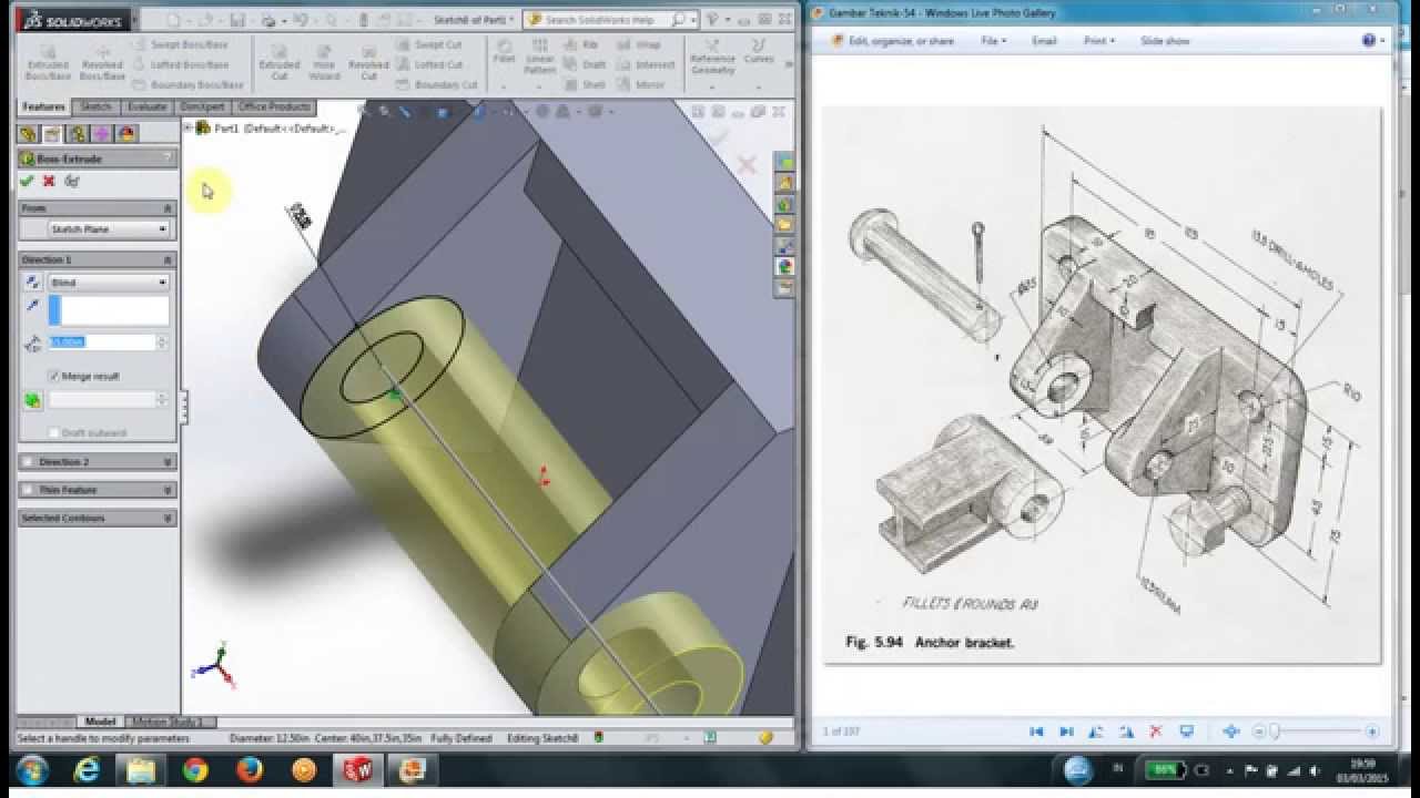 Solidworks Anchor Bracket Youtube