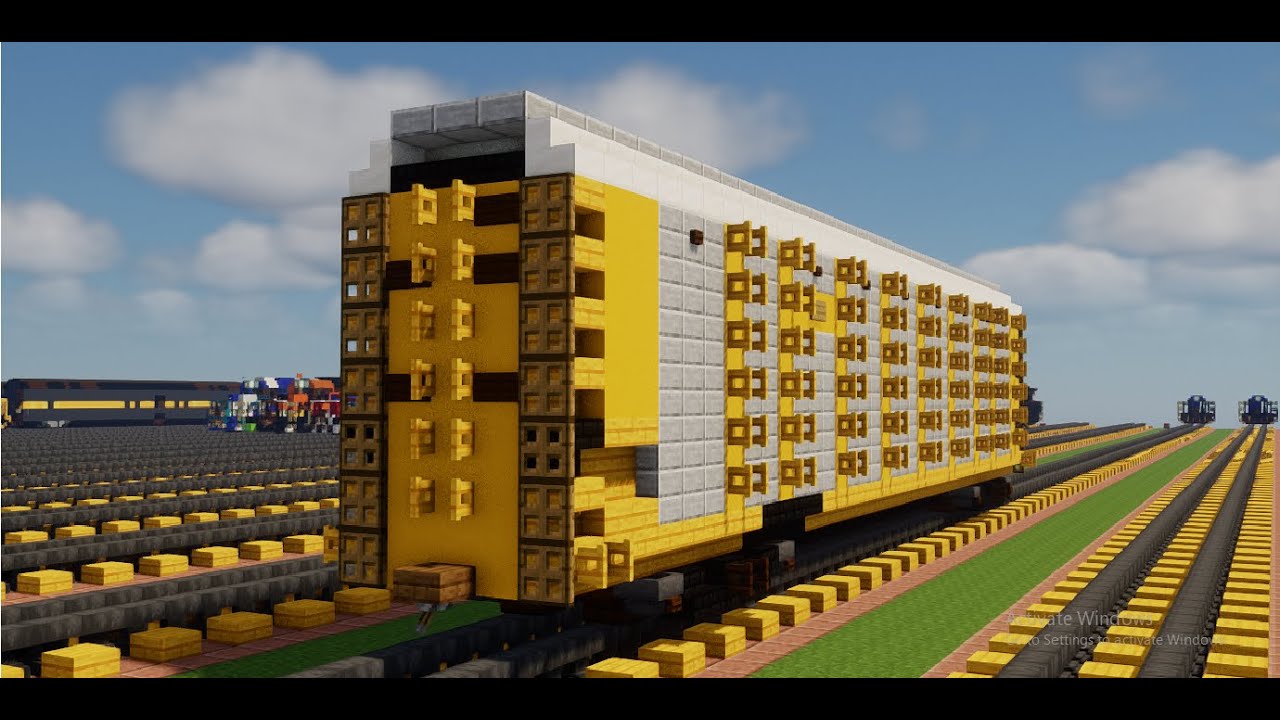 Minecraft Autorack Ttx Csx Railcar American Tutorial 5 Youtube