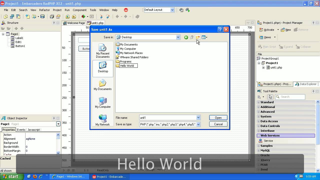 Learning To Program Php Tutorial 1 Hello World Gui Radphp Youtube