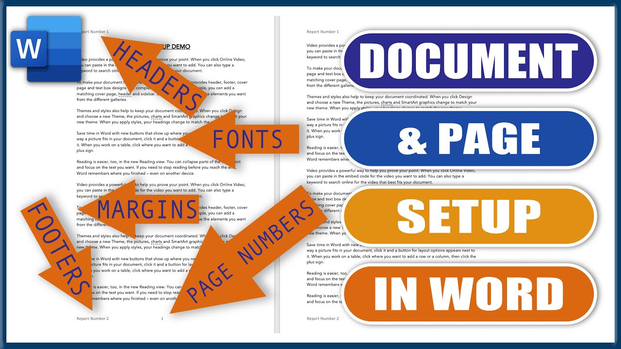 How To Setup Document Pages In Word Microsoft Word Tutorials Youtube