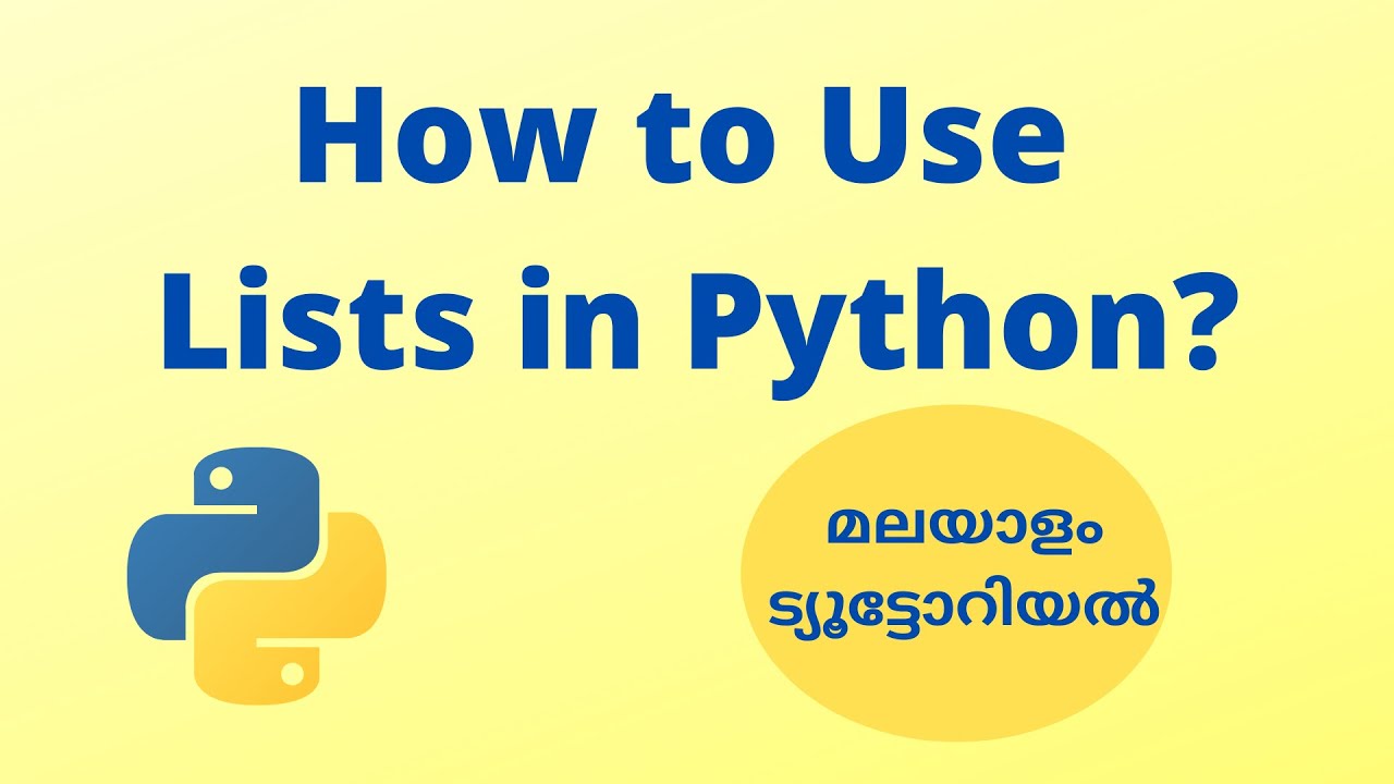 Lists In Python Python Lists Programming Tutorial In Malayalam Youtube