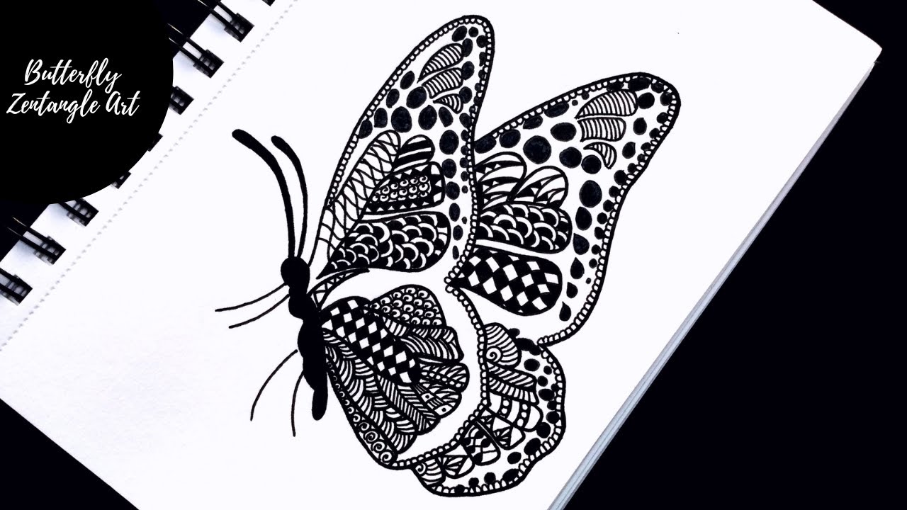 How To Draw A Zentangle Butterfly At Roy Cross Blog