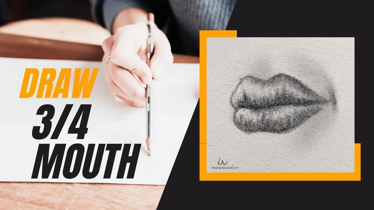 How To Draw 3 4 Mouth Easy Step By Step Youtube