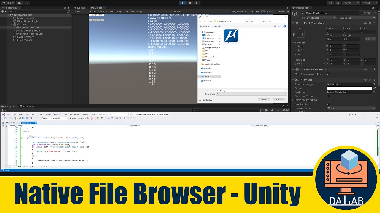 Open And Save File At Runtime With Native Standalone File Browser In