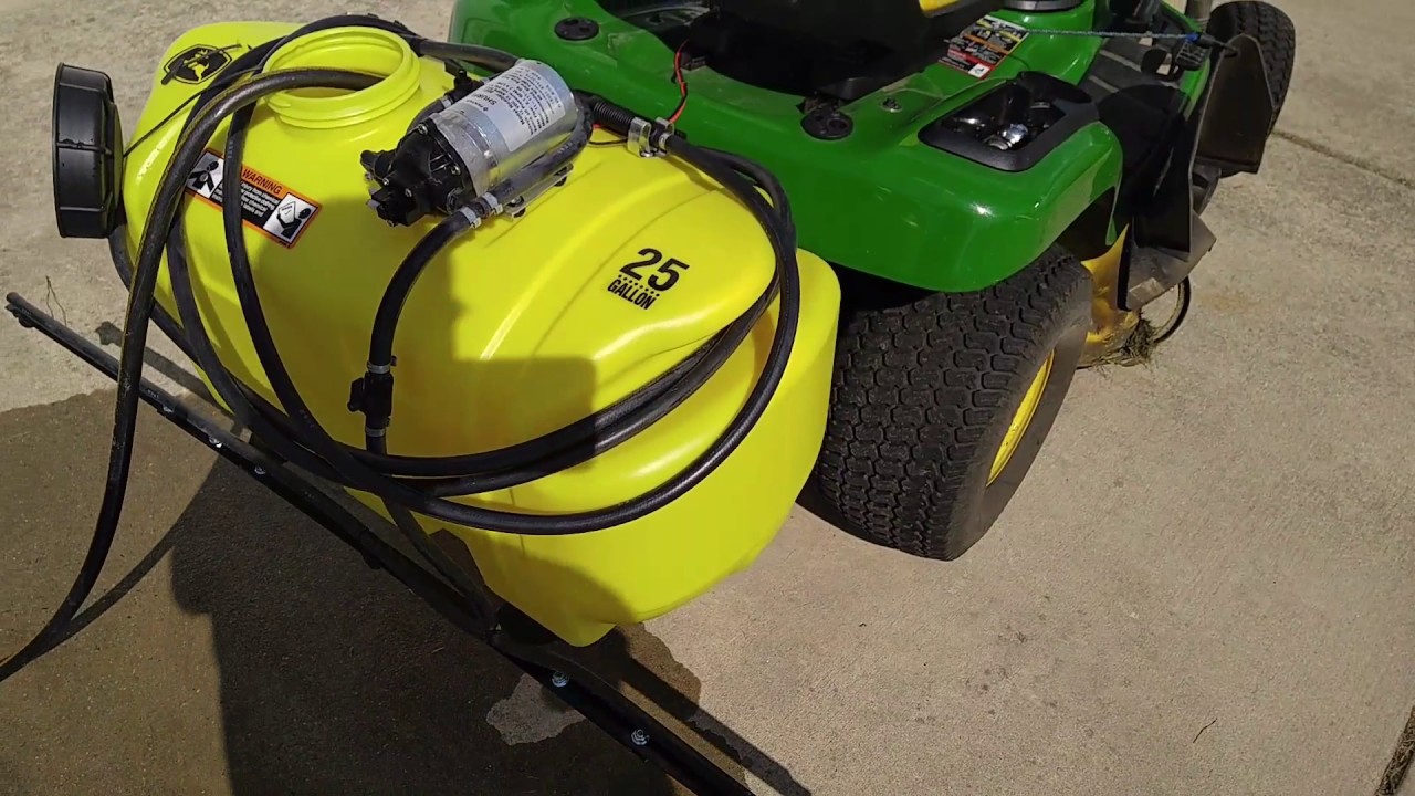 John Deere X300 25 Gallon Mounted Sprayer Youtube