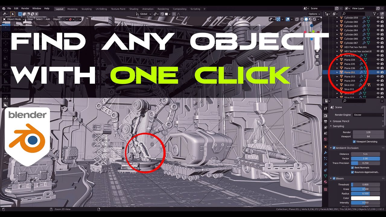 Find Any Object With One Click In Blender Youtube