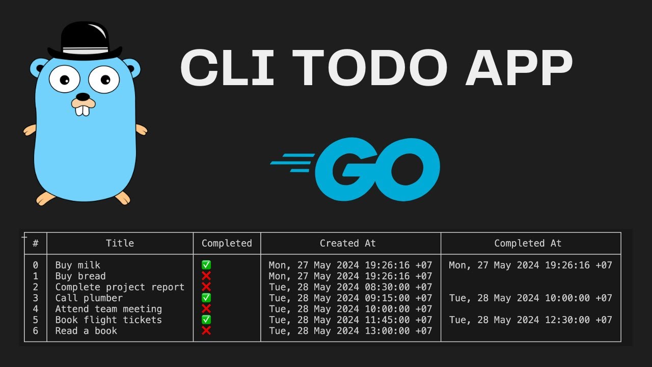 How To Build A Cli Todo App In Go Youtube